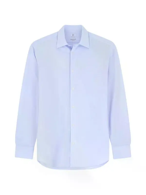 Boggi Milano Polo Shirt Checked Japanese Jersey Regular Fit - Blue