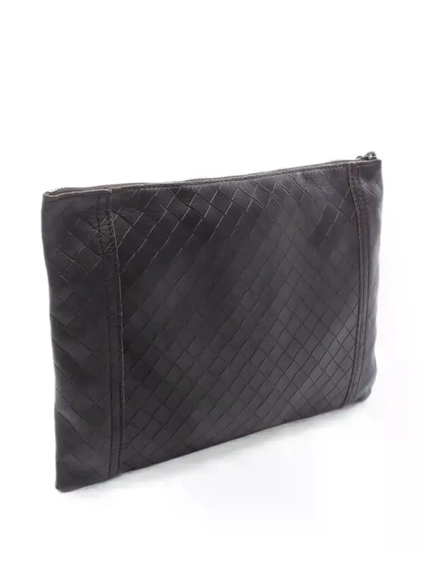 Bottega Veneta 2000s Intrecciato Leather Clutch Bag