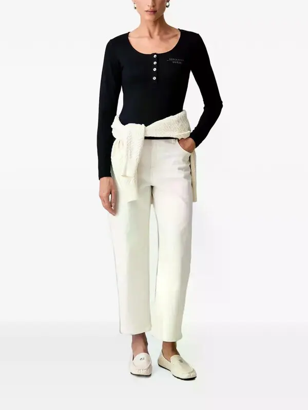 Guess Ribbed-knit Long-sleeve Top