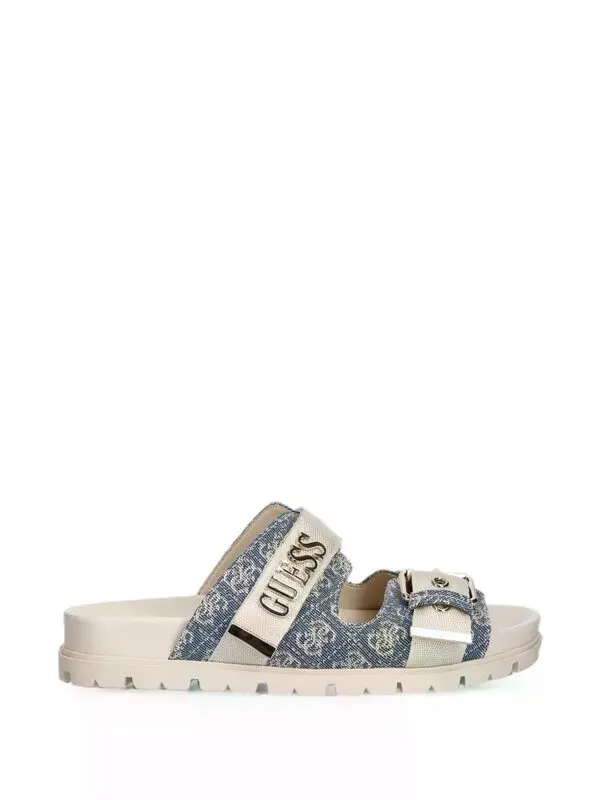 Guess Faxona Logo-print Buckle-fastening Sandals - Blue