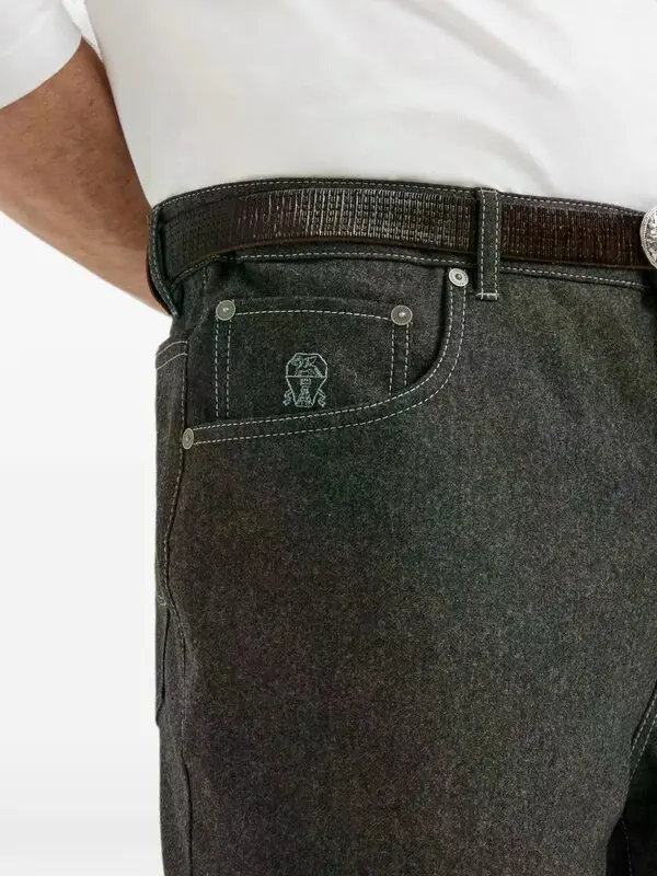 Brunello Cucinelli Virgin Wool Flannel Five-pocket Trousers