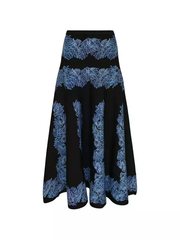Ulla Johnson Alessia Knit Jacquard Midi Skirt - Black