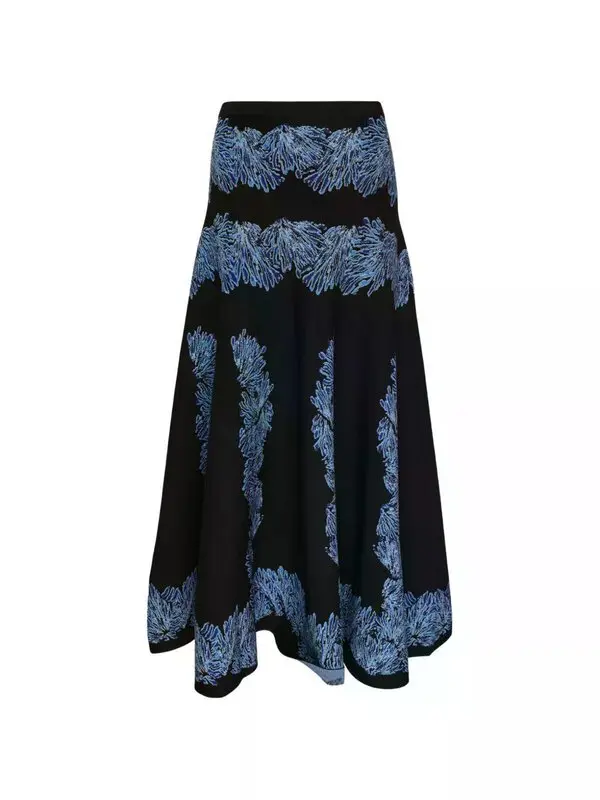 Ulla Johnson Alessia Knit Jacquard Midi Skirt - Black