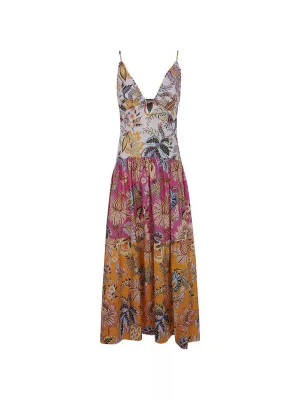 Farm Rio Floral-print Midi Dress - Pink