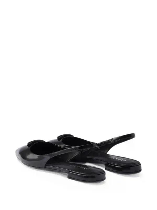 Prada Brushed Leather Ballerina Slingbacks