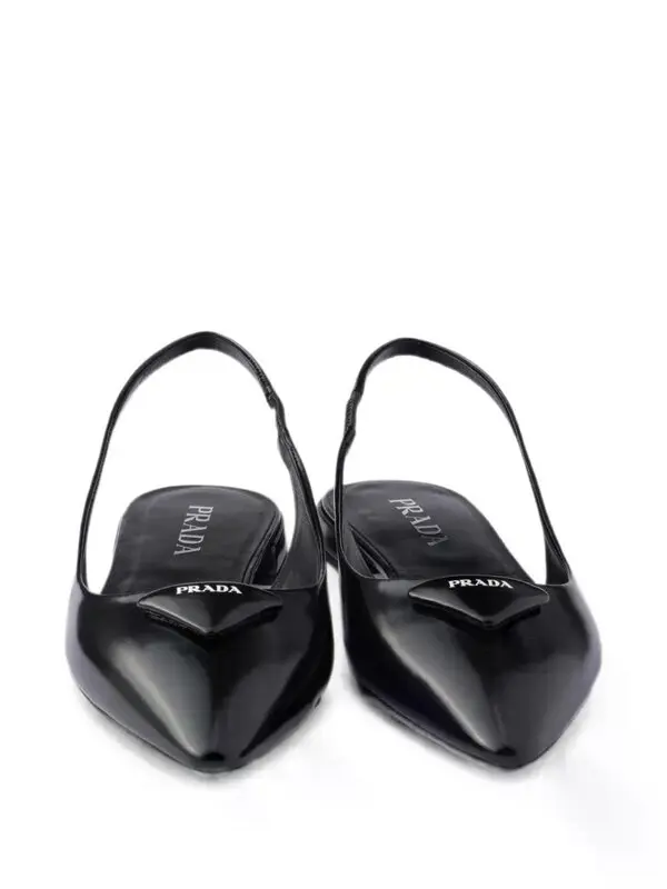 Prada Brushed Leather Ballerina Slingbacks