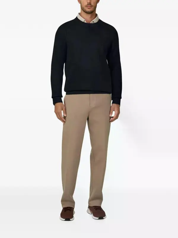 Boggi Milano Crew Neck Jumper In Merino Wool Blend Wooltech