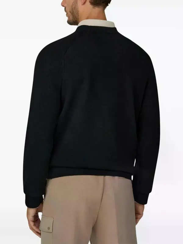 Boggi Milano Crew Neck Jumper In Merino Wool Blend Wooltech