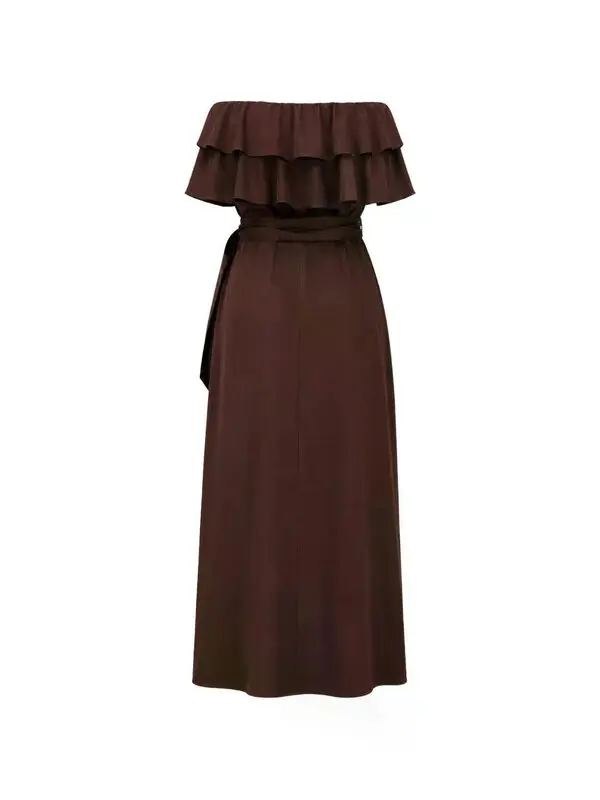 HANITA Ruffled Trim Belted Dress