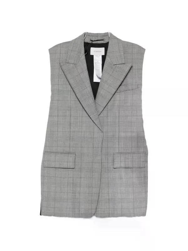 Sportmax Abete Check-pattern Sleeveless Gilet - Grey