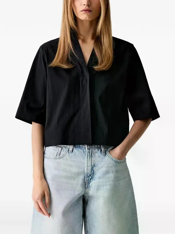 Marc O'polo Notched-collar Short-sleeve Shirt - Black