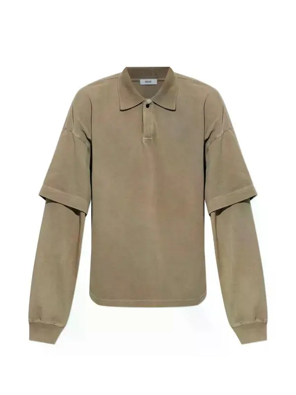 AGOLDE Layered-sleeve Polo Shirt - Neutrals