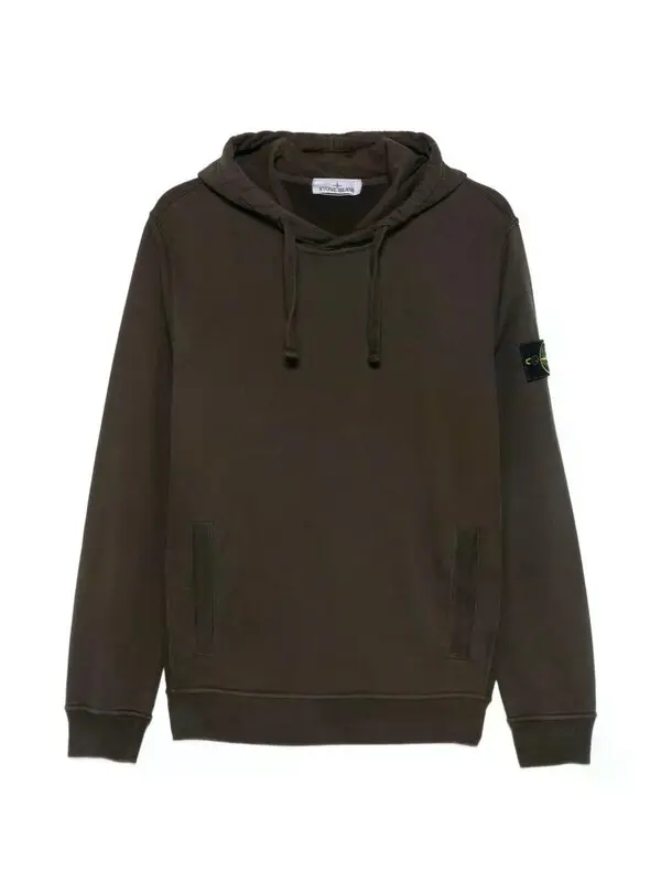 Stone Island Compass Patch Hoodie - Green
