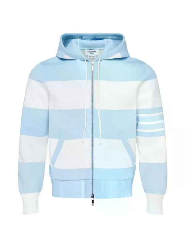 Thom Browne Rugby Stripe Hoodie - Blue
