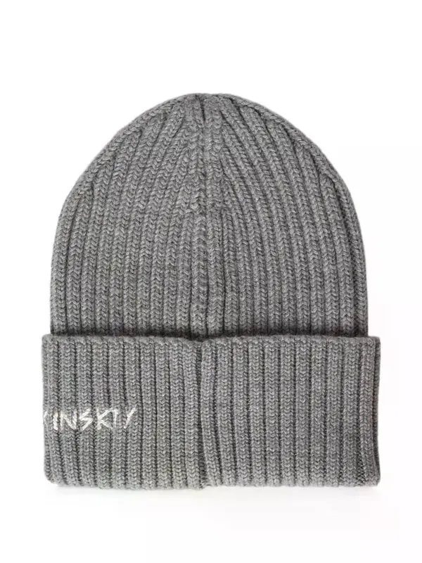Ruslan Baginskiy Ribbed Knit Beanie Hat With Embroidered Logo