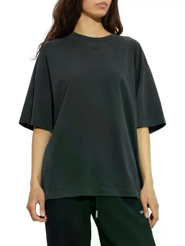 Off-White Logo Embroidered Crewneck T-shirt - Black