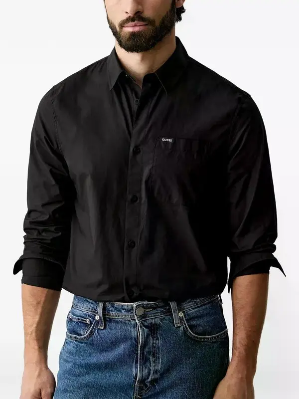 Guess Logo-patch Chest-pocket Shirt
