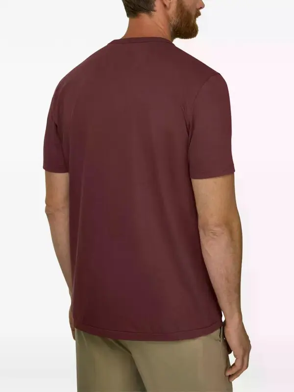 Boggi Milano T-shirt In Diagonal Cotton Blend Jersey B Tech - Red