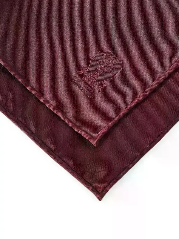 Brunello Cucinelli Silk Pocket Square With Printed Logo