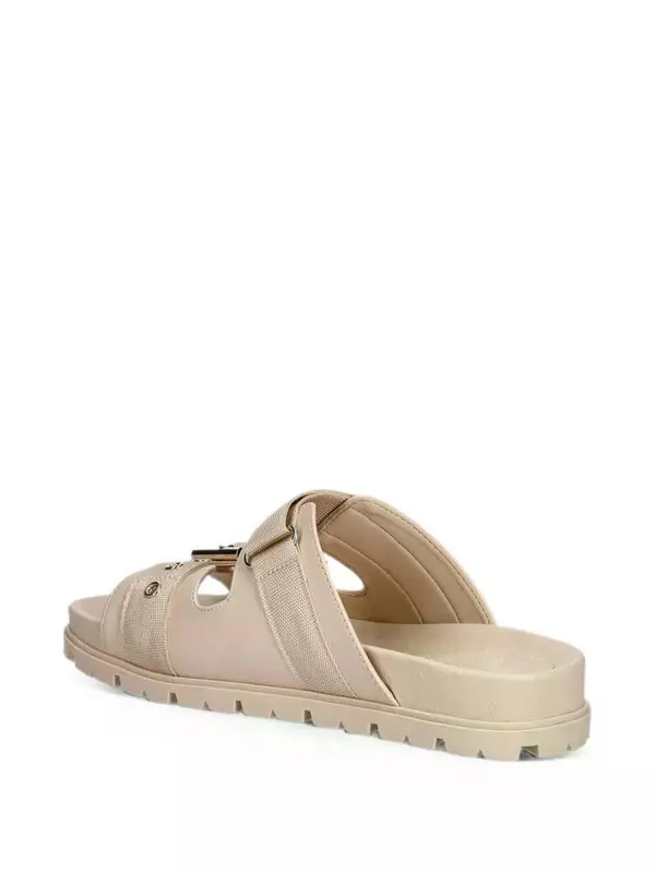 Guess Faxona Buckle-fastening Logo-plaque Sandals - Neutrals