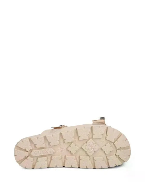 Guess Faxona Buckle-fastening Logo-plaque Sandals - Neutrals