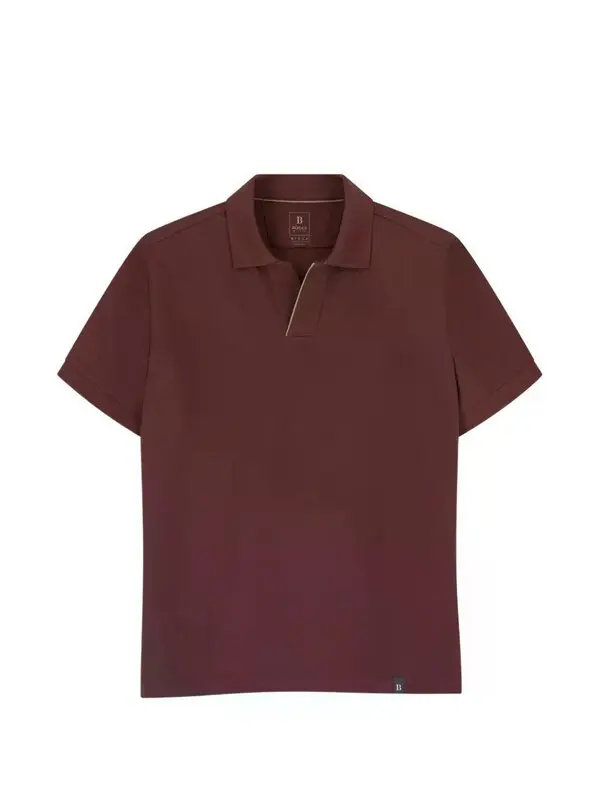Boggi Milano Polo In Stretch Cotton Blend Piqué Cool Jade-fresh - Red
