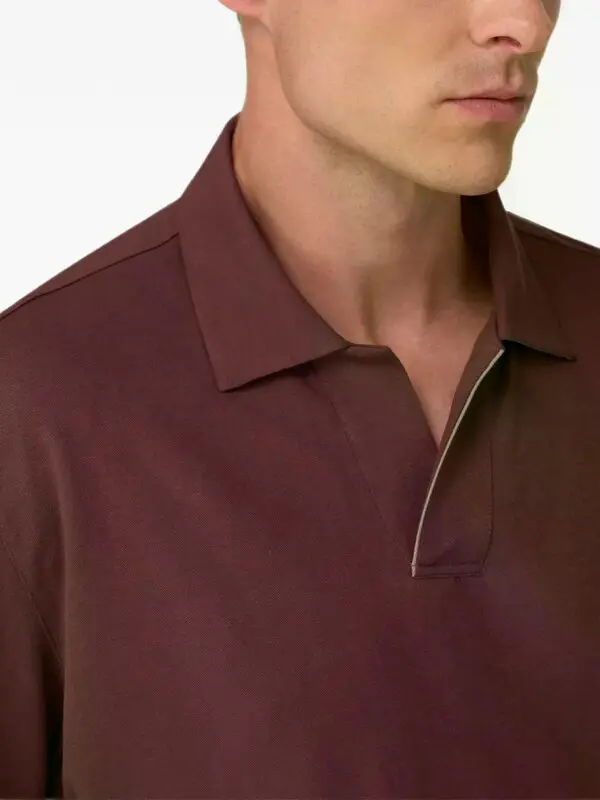 Boggi Milano Polo In Stretch Cotton Blend Piqué Cool Jade-fresh - Red
