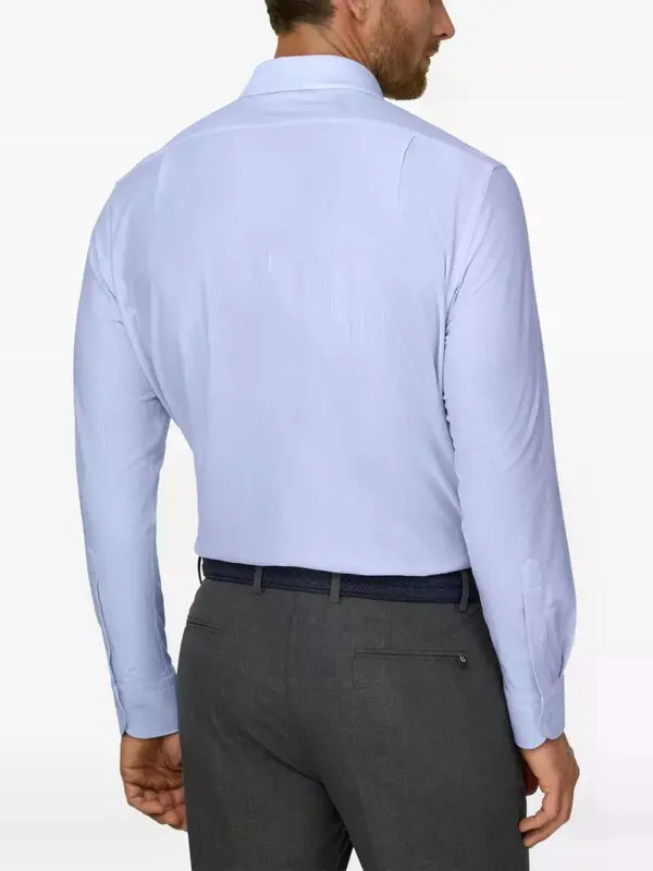 Boggi Milano Polo Shirt Striped Japanese Jersey Regular Fit - Blue