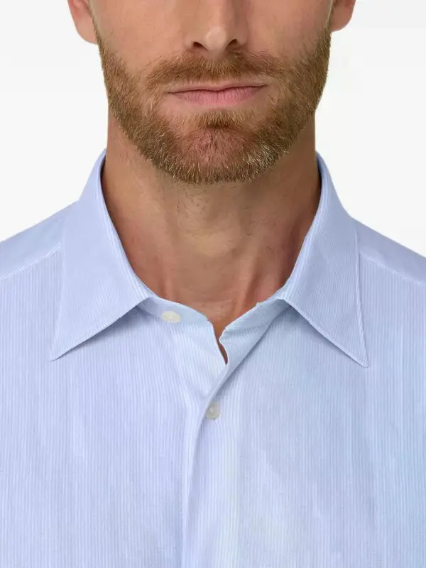 Boggi Milano Polo Shirt Striped Japanese Jersey Regular Fit - Blue
