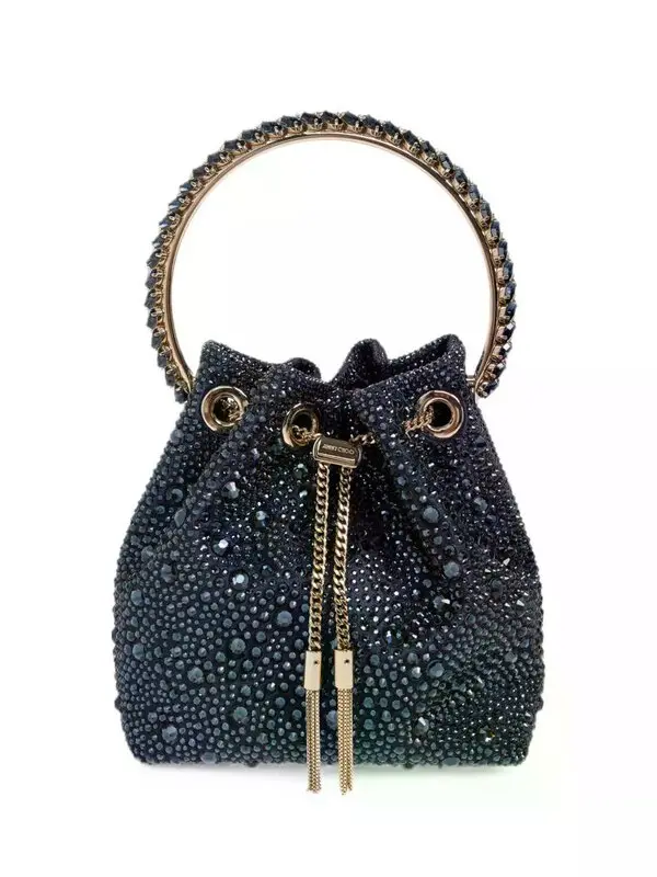JIMMY CHOO Bon Bon Crystal-embellished Bucket Bag