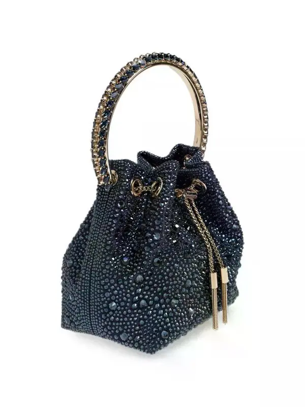 JIMMY CHOO Bon Bon Crystal-embellished Bucket Bag