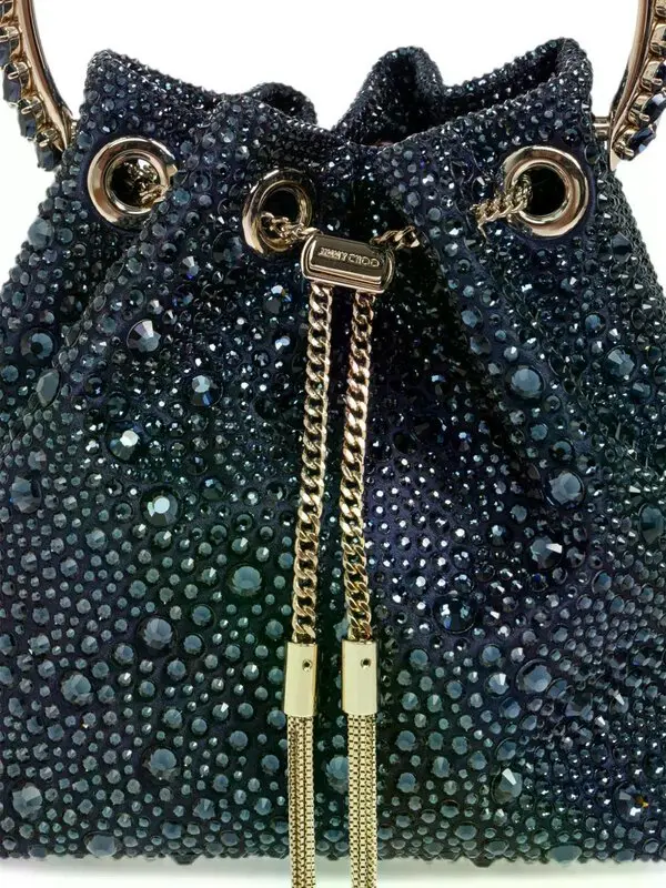JIMMY CHOO Bon Bon Crystal-embellished Bucket Bag