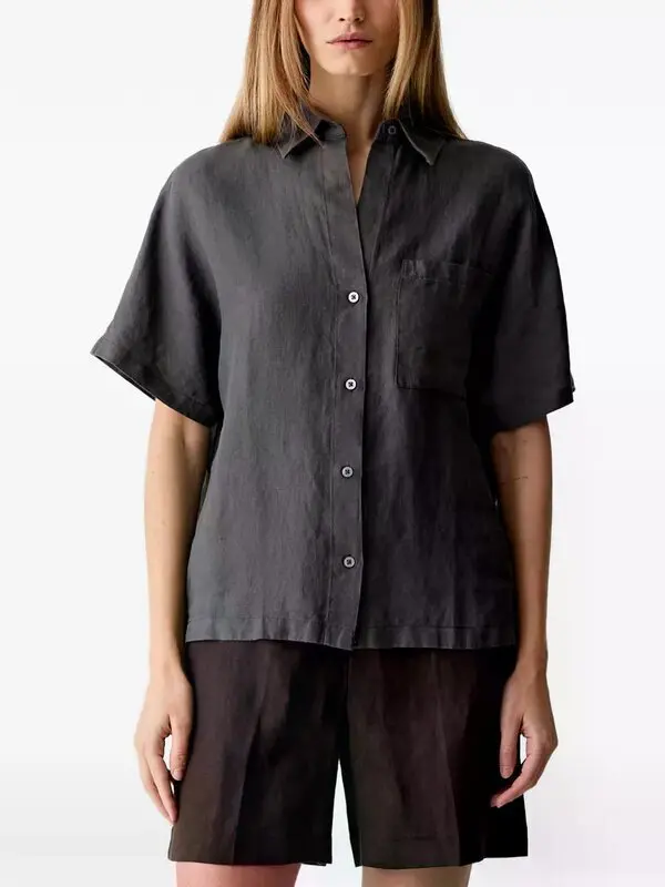 Marc O'polo Short-sleeve Button-up Shirt - Grey