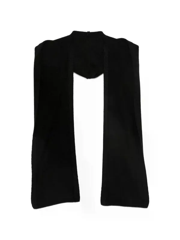 Patrizia Pepe Hooded Knit Scarf - Black