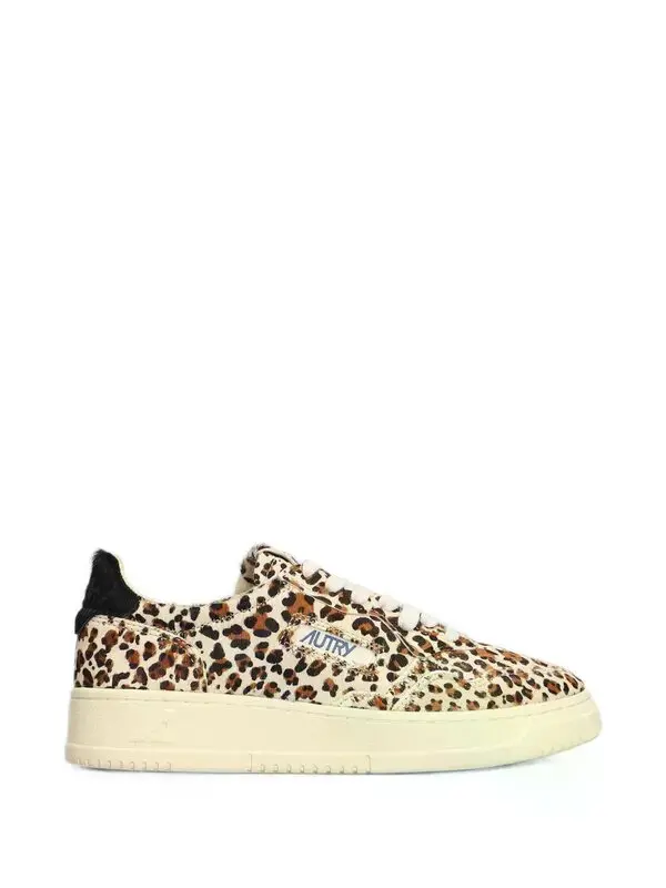 AUTRY Medalist Leopard-print Calf Hair Sneakers - Neutrals