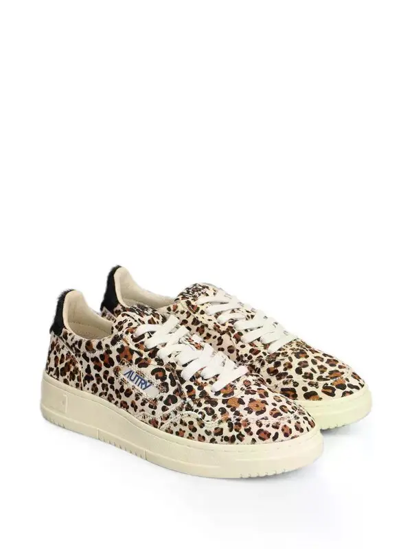 AUTRY Medalist Leopard-print Calf Hair Sneakers - Neutrals