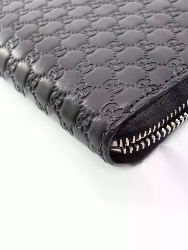Gucci 2010s Micro Gg Leather Wallet - Black