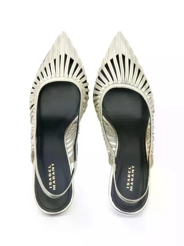Isabel Marant Étoile Pysma Light Lamé Lambskin Slingback Pumps