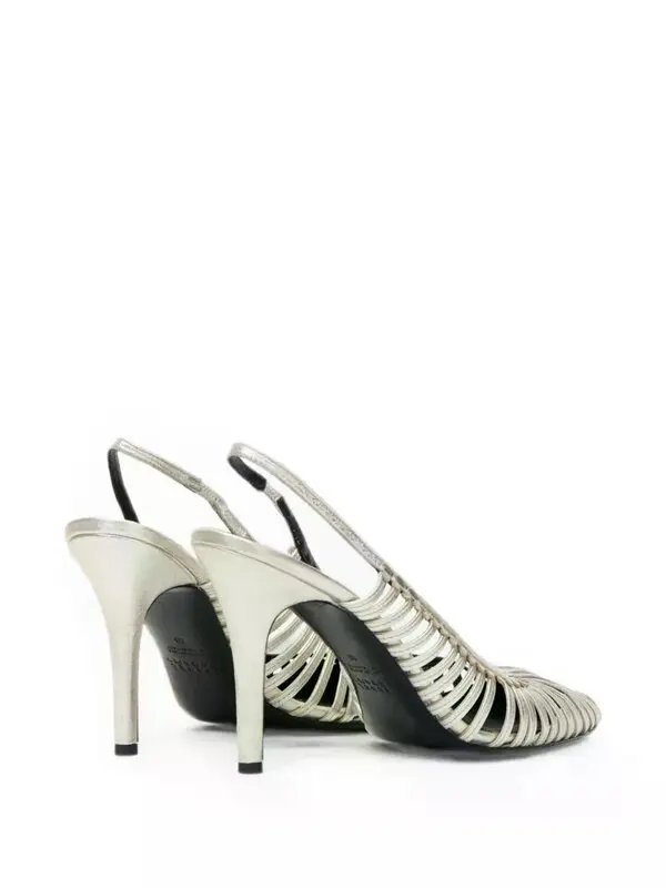 Isabel Marant Étoile Pysma Light Lamé Lambskin Slingback Pumps