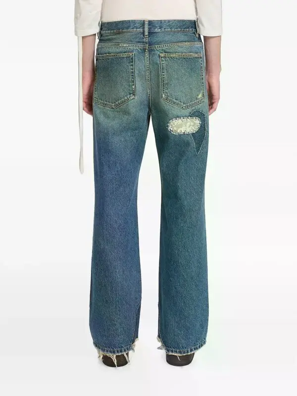 ANN DEMEULEMEESTER Distressed Patchwork Jeans