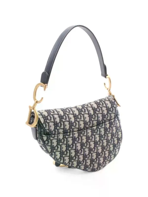 Dior 2010s Oblique Saddle Shoulder Bag - Neutrals