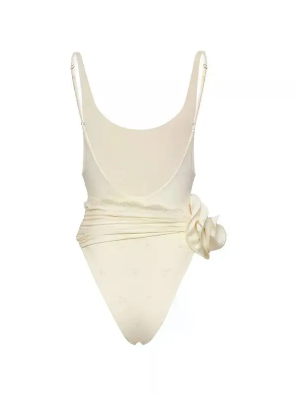 Magda Butrym Floral-embroidered Swimsuit - Neutrals