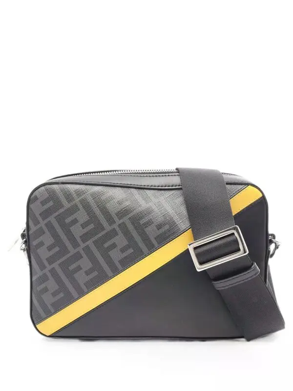 Fendi 2010s Zucca Camera Shoulder Bag - Black