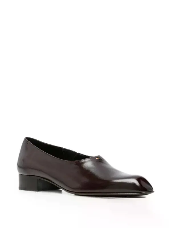 Khaite Leather Square-toe Loafers