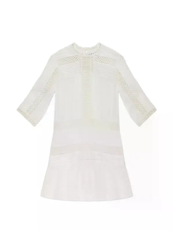 MARANT ETOILE Paigee Crochet-knit Panelled Mini Dress - White