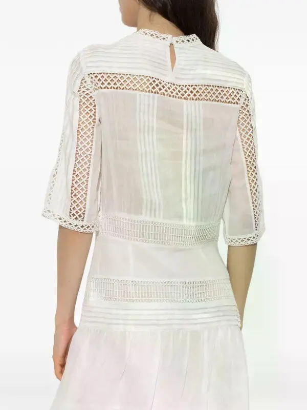 MARANT ETOILE Paigee Crochet-knit Panelled Mini Dress - White