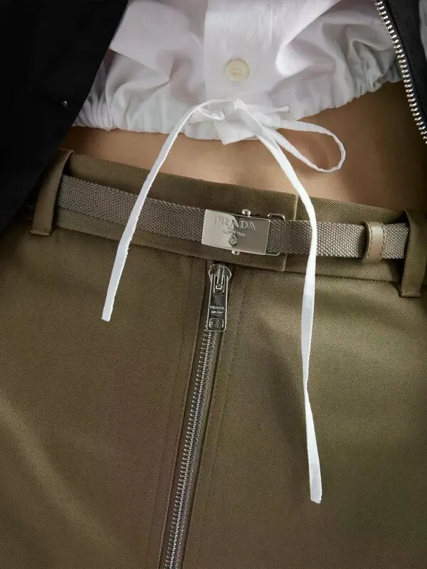 Prada Chino Miniskirt With Buckled Detail
