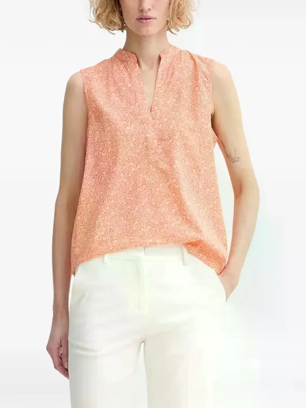 Marc O'polo Floral-print Sleeveless Blouse - Orange