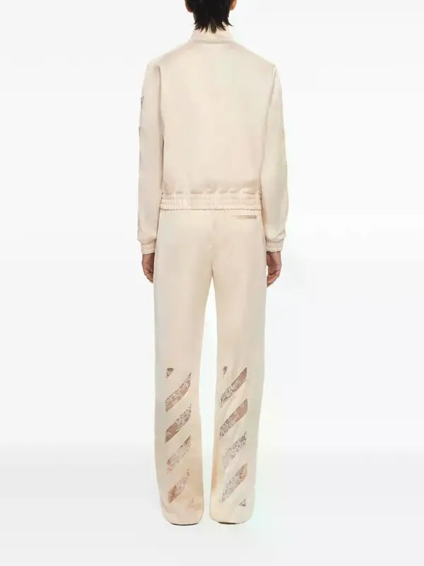 Off-White Lace-insert Satin Bomber Jacket - Neutrals