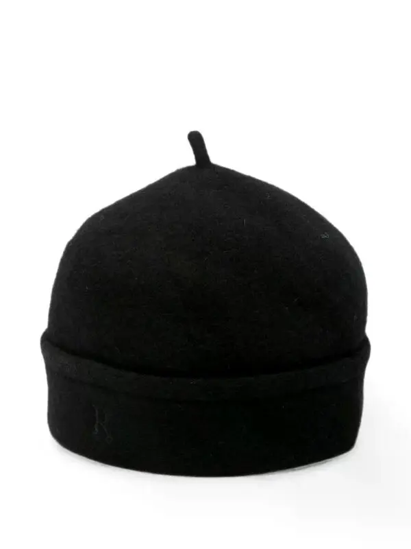 RANRA Logo-embroidered Felt Beanie Hat - Black